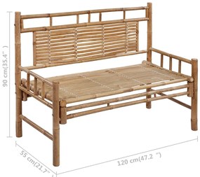 Zahradní lavice s poduškou 120 cm bambus,  3063894