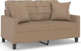 2místná pohovka s polštáři cappuccino 120 cm umělá kůže 3200802