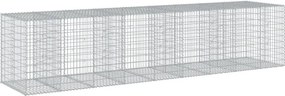 Gabionový koš s víkem 450 x 100 x 100 cm pozinkované železo 3295197