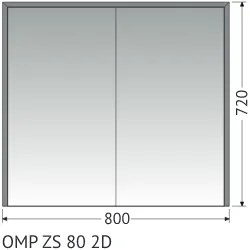 Intedoor OMP ZS LED zrcadlová skřínka 80x72cm OMP ZS 80 Barva: 0018AP Divaro Mat