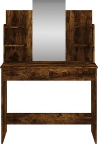 vidaXL Toaletní stolek se zrcadlem 96 x 39 x 142 cm [837579] Barva: hnědý dub