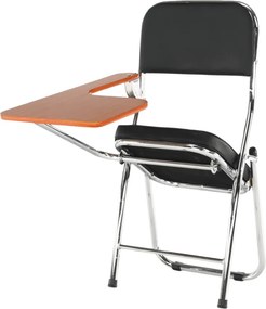 Židle s deskou na psaní, černá/přírodní, TEKER