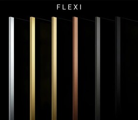 Bezrámová sprchová zástěna REA FLEXI BRUSH COPPER 110 cm, měď kartáčovaná/transparent - bez vaničky