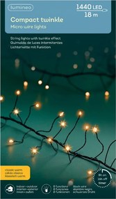 Lampičky Micro 1400 Led vánoční drátek Husté Klasické Teplé 18 m