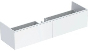 Geberit Xeno 2 - Skříňka pod umyvadlo Varicor 1600 mm s LED svítidlem, 2 zásuvky, matná bílá 500.346.01.1