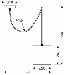 Bílo-měděný závěsný decentrální lustr Atlanta pro žárovku E27  - Candellux