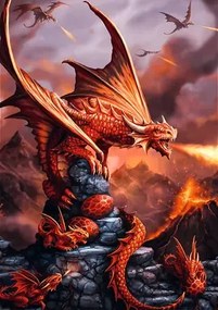 TREFL Puzzle Premium Plus Fantasy Collection: Ohnivý drak / 1000 dílků