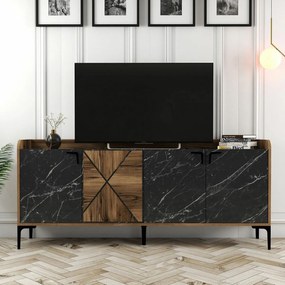 Skříňka Venedik Walnut and Black Marble