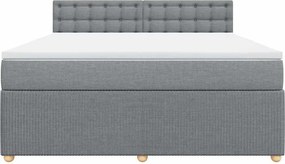 Box spring postel s matrací světle šedá 180 x 200 cm textil 3289849