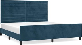 Rám postele s čelem tmavě modrý 180x200 cm samet 3125834