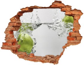 Wallmuralia Nálepka 3D díra Jablko pod vodou 90x70 cm