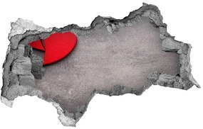 Wallmuralia Samolepící díra na stěnu Červené srdce 95x73 cm