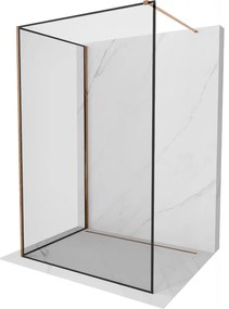 Mexen Kioto sprchová stěna Walk-in 120 x 80 cm, černý rám, růžové zlato - 800-120-212-60-70-080