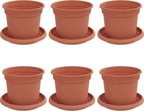 Květináče 6 ks Cihlově červená Plast 3403254