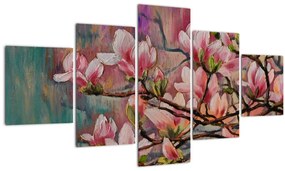 Obraz - Olejomalba, Rozkvetlá sakura (125x70 cm)