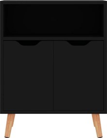 Příborník černý s vysokým leskem 60x30x72 cm kompozitní dřevo 326829