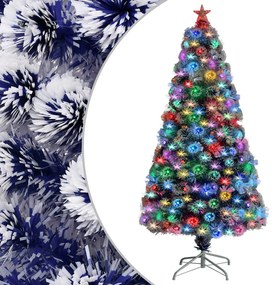 Umělý vánoční stromek s LED bílý a modrý 120 cm optické vlákno,  328455 HangarStore.cz