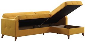Rohová sedací souprava, rozkládací s úložným prostorem Bruggy - žlutá