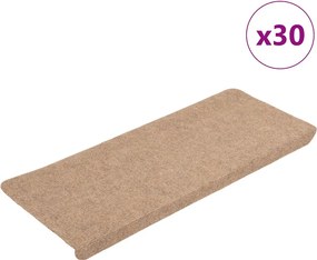 Samolepicí podložky na schody 30 ks Béžová 65x24,5x3,5 cm 3365898