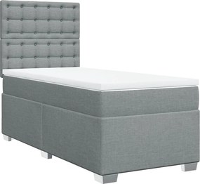 Box spring postel s matrací světle šedý 100 x 200 cm textil 3290413