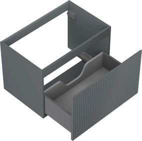 Mexen Rivel, koupelnová skříňka 70 cm, 1 zásuvka, drážkovaná, grafitová matná, 91A20-07047-1-BF66