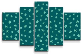 Sablio Obraz - 5-dílný Zelené hvězdy - 125x90 cm