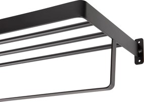 Nástěnný věšák na ručníky HANDY 60x22 cm, černý