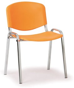 Plastová židle ISO - chromované nohy, oranžová