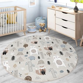 Pratelný dětský koberec ø100 cm Forest Friends – Mila Home