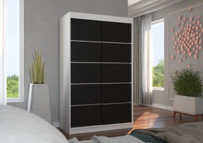 Šatní skříň Casemiro 120 cm, bílá/černá