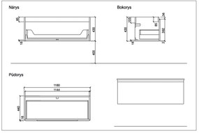 NATUREL skříňka s dvojumyvadlem Ancona 120 cm, akácie ANCONA2120DV