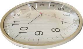 JVD Netikajcí analogové hnědé tiché nástěnné hodiny v imitaci dřeva JVD HA17.2 SKLAD