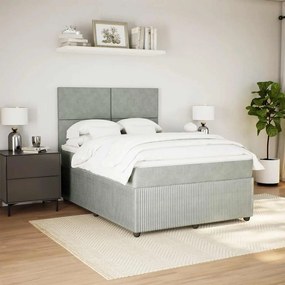 Box spring postel s matrací světle šedá 140x190 cm samet 3294628