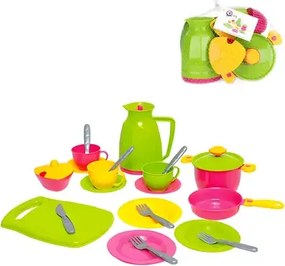 Dětské nádobí s konvicí a prkénkem 24 ks / Dětská kuchyňka / plast / v