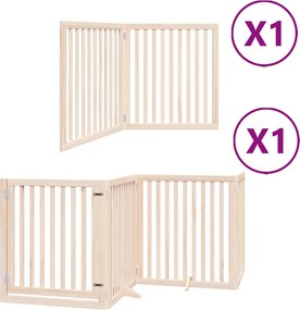 Zábrana pro psy s dvířky skládací 6 panelů 480 cm topol 3155669