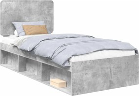 Rám postele Betonově šedá 100 x 200 cm Masivní borové dřevo 3412527