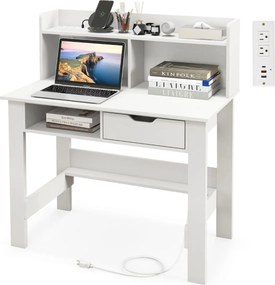 Costway Stůl se zásuvkami Malý s nástavcem – 95 × 56 × 109,5 cm, černý