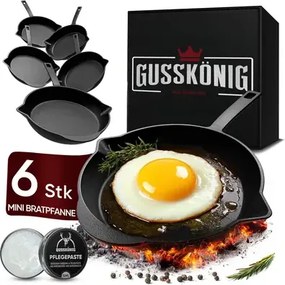 GUSSKÖNIG Sada litinových pánviček 6× 13,7 cm / Sada litinových pánvič
