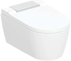 Geberit AquaClean - Elektronický bidet Sela s keramikou, závěsný, TurboFlush, SoftClosing, KeraTect, bílá/lesklý chrom 146.220.21.1