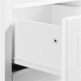Odkládací stolek Yaheetech – bílá, 40 cm (délka) × 35 cm (šířka) × 60 cm (výška) (256960447857)