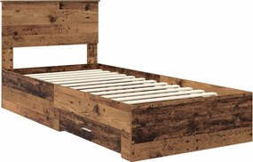 Rám postele s čelo Staré dřevo 90 x 190 cm Kompozitní dřevo 3410956