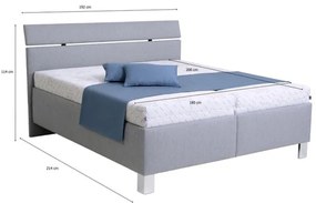Čalouněná postel Anne 180x200,šedá, bez matrace