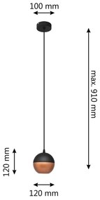 LED Lustr na lanku MIDWAY 1xGU10/4,8W/230V černá/měděná