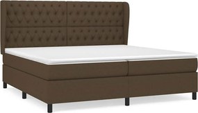 Box spring postel s matrací tmavě hnědá 200x200 cm textil 3128232