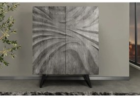 Massive home | Vysoká komoda HURRICANE 120cm 3D akátové dřevo