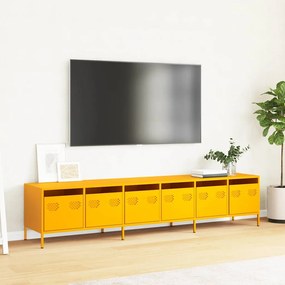 TV skříňka žlutá 202 x 39 x 43,5 cm ocel válcovaná za studena 3307152
