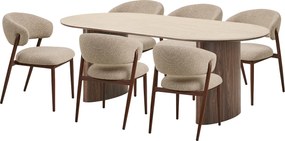 House Nordic Jídelní set DELPHI & CAVI 210×100 cm 7778032-S