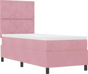 Postel s boxspringem s čelo Růžová 80 x 200 cm samet 3339865