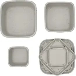 KikkaBoo Sada boxů na svačinu 3 ks Platinum Silicone Sand