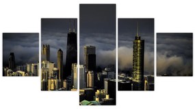 Obraz města v oblacích (125x70 cm)